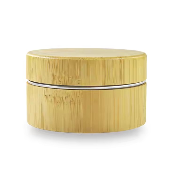 Natural Cosmetic Bamboo Container 5g 15g 30g 50g 100g 150g Aluminum ...